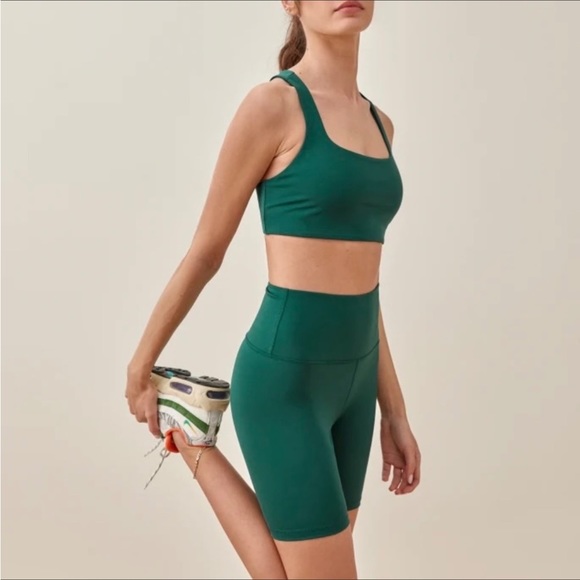 Reformation | Shorts | Nwt Reformation Ecomove High Rise 7 Bike Short Pine Green Size Xs | Poshmark